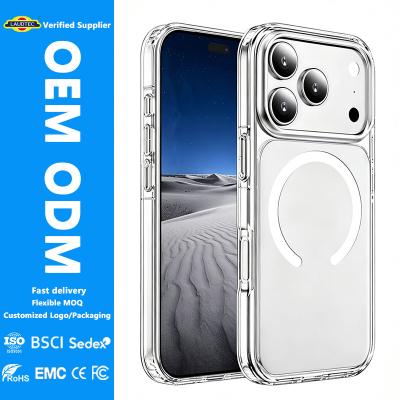 China Laudtec SJK1096 Ultra Clear Magnetic Case for iPhone 17 Air/16 Pro Max , Anti-Yellowing Cover ODM OEM/Private Label for sale
