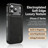 China Laudtec Luxury Textured Strong Magnetic Ring Leather Phone Case for iPhone 17 Wholesale OEM/ODM/Custom for sale