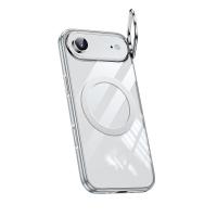 China Wireless Charging Transparent Clear Case for iPhone 17 air Pro Max 2 in 1 TPU PC Cover with Metal Camera Ring Holder for sale
