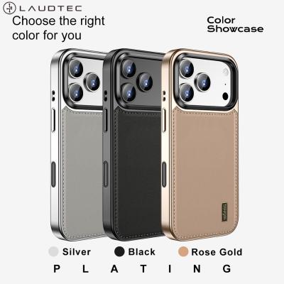 China Laudtec Faux Leather Protective case with Magnetic Closure and Separate Camera Button Luxury Vintage Style for iPhone 17 Pro for sale