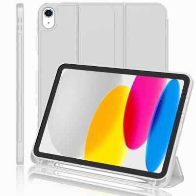 China Laudtec Cover for iPad A16 10th with Pencil Holder, Trifold Stand Smart Cover with Soft Back, Auto Wake/Sleep for sale