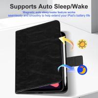 China Laudtec Genuine Leather Case for iPad Pro 13 Inch M4 2024 with Stylus Holder Protective Shockproof Premium Stand Auto Sleep/Wake for sale