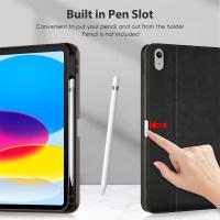 China Laudtec for iPad 11th A16 Case with Keyboard Backlit Wireless Detachable Keyboard Leather Folio Cover with Pencil Holder Pocket for sale