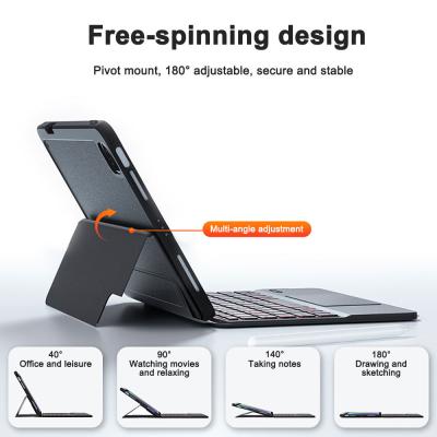 China Laptop Style Magnetic Keyboard Case for iPad Air 11 Inch BT Wireless Keyboard Case with Touchpad Pencil Holder for sale