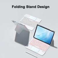 China White Smart Touchpad Keyboard Cover, Magnetic Wireless Protective Case for iPad 10/10.9/11 Inch A16, OEM Customization Available for sale