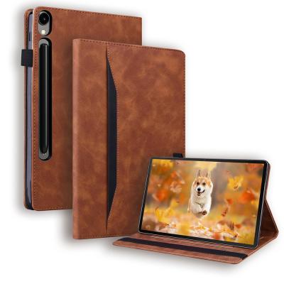 China Laudtec Flip Case for Samsung Tab S10FE+ Tablet Protective Case A9+11 Frosted Contrasting Color Card Holder Leather Cover for sale