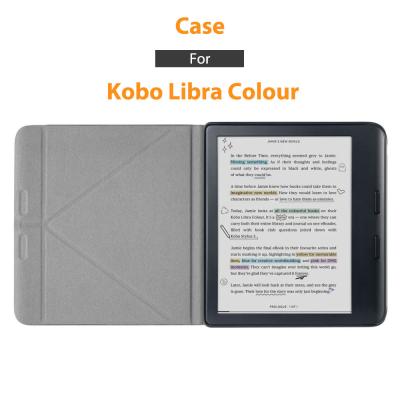 China Foldable Leather Case for Kobo Libra Clara Colour Elipsa 2E 2 Hd Sage 7 Inch E Reader Ebook Tablet Ereader Pbk156 Laudtec for sale
