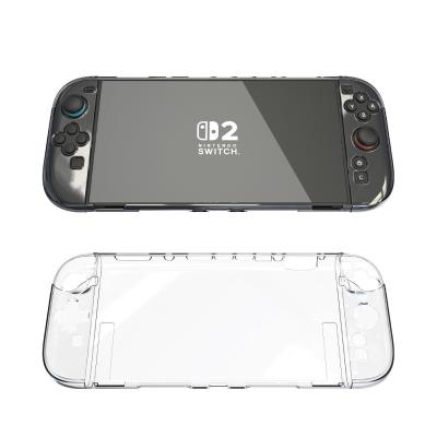 China Laudtec Clear Switch 2 Game Console Split Protective Case PC Crystal Transparent for Switch 2 Protective Case for sale