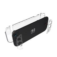China Laudtec Clear Switch 2 Game Console Split Protective Case PC Crystal Transparent for Switch 2 Protective Case for sale