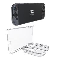 China Laudtec Clear Switch 2 Game Console Split Protective Case PC Crystal Transparent for Switch 2 Protective Case for sale