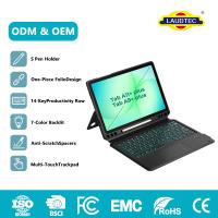 China Rugged Keyboard Case for Samsung Tab A9+/A11+ 7Color Backlit Trackpad S Pen Holder Durable Cover OEM/ODM Customizable for sale