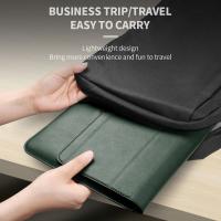China For Laudtec DNB26 3-in-1 Adjustable Tablet Holder Leather Bag Laptop Mouse Pad Korean Business Travel Shoulder Backpack Office Wholesale OEM/ODM/Private Label for sale