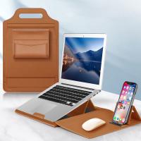 China For Pu Leather Laptop Backpack 3In1 Adjustable Tablet Holder Mouse Pad Luxury Handheld Stand Business Portable Dnb28 Wholesale OEM/ODM/Private Label for sale