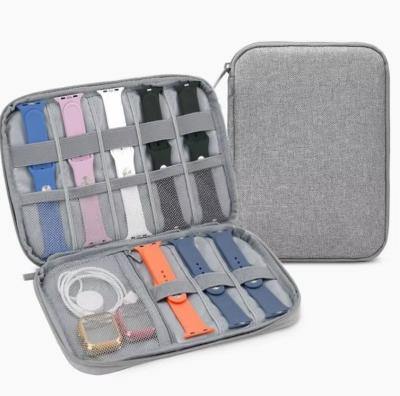 China Laudtec Nylon Zipper Watch Strap Holder Bags Storage Case Custom Logo Portable Travel Simple Business Watch Bands YXJ40 Wholesale OEM/ODM/Private Label for sale