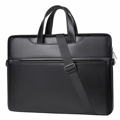 China For Laudtec 13/14 Inch PU Leather Laptop Shoulder Bag Waterproof Lightweight Briefcase Large Capacity Business for Men Women Wholesale OEM/ODM/Private Label for sale