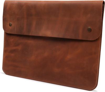 China Top Grain Leather Bag Laptop Sleeve for MacBook Pro Air 14 13 Inch Genuine Leather Laptop Bag for M2 M4 Tablets Computers for sale