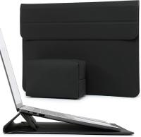China Factory Leather Laptop Sleeve Case With Stand Computer Carrying Bag With Pouch LBX1226-2 for sale