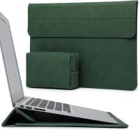 China Factory Leather Laptop Sleeve Case With Stand Computer Carrying Bag With Pouch LBX1226-2 for sale