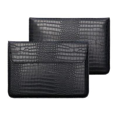 China Pu Leather Flap Style Case Bag Laptop Sleeve for Macbook Air 13.6 Inch 2024 2023 2022 Crocodile Grain Notebook Cover for sale