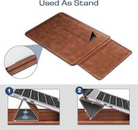 China Magnetic Leather Laptop Sleeve Handle Bag OEM ODM Lightweight for Business Man Women 13 14 15 16 Inch Portable Computer Cover for sale