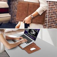 China Magnetic Leather Laptop Sleeve Handle Bag OEM ODM Lightweight for Business Man Women 13 14 15 16 Inch Portable Computer Cover for sale