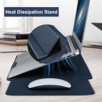 China Leather Bag Laptop Mouse Pad 2 in 1 Hand-held Computer Storage Bag Computer Simple Business Bags Covers for 13 14 15 for sale