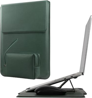 China Laptop Sleeve Case with Stand and Mouse Pad 15-16 Inch Laptop Case Leather Protective Cover for MacBook Pro Air 13 15 Inch Wholesale OEM/ODM/Private Label for sale