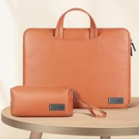 China For Laudtec Luxury 15.6 Inch Leather Laptop Sleeve Set Two-Piece Lightweight Portable Handbag for Business Travel Men Wholesale OEM/ODM/Private Label for sale
