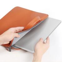 China For Laudtec Luxury 15.6 Inch Leather Laptop Sleeve Set Two-Piece Lightweight Portable Handbag for Business Travel Men Wholesale OEM/ODM/Private Label for sale