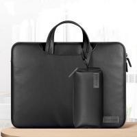 China For Laudtec Luxury 15.6 Inch Leather Laptop Sleeve Set Two-Piece Lightweight Portable Handbag for Business Travel Men Wholesale OEM/ODM/Private Label for sale