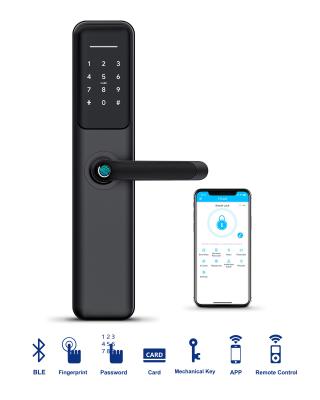 China 60mm Thickness Fingerprint Electronic Door Lock for Office WiFi BLE Smart Lock 6V for sale