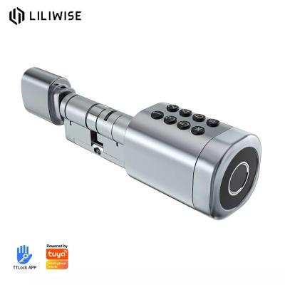 China Adjustable WiFi BLE Digital Door Lock Smart Cylinder With Mechanical Key for sale