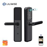 China H6 Waterproof Fingerprint Smart Camera Door Lock with 10-Month Battery Life for 35-65mm Doors for sale