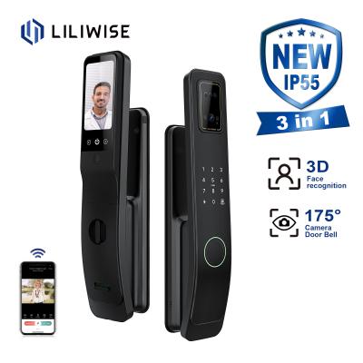 China T8 Face Recognition Smart Door Lock with FPC Fingerprint Reader - 7.4V Battery, 10 Month Life, 35-65mm Door Fit for sale