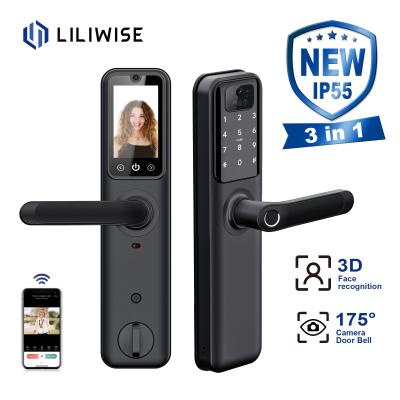 China Liliwise H6 HD Camera Cat Eye Smart Door Lock with 10-Month Battery Life and 35-65mm Door Compatibility for sale