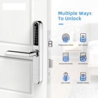 China 38mm Ultra-Thin Smart Door Lock with Bluetooth Fingerprint & 6 Unlock Methods for Aluminum Doors for sale