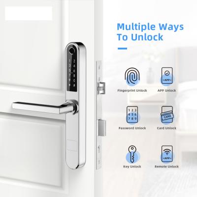 China 38mm Ultra-Thin Smart Door Lock with Bluetooth Fingerprint & 6 Unlock Methods for Aluminum Doors for sale