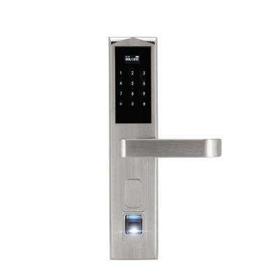 China Keyless Entry Door Lock Fingerprint Password Card APP Smart Lock 304 Stainless Steel 300pcs Data Capacity for sale