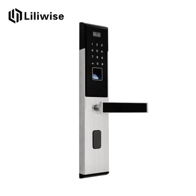 China 304 Stainless Steel Smart Door Lock with Fingerprint & Password Access - 6V Battery, 300 User Capacity for sale