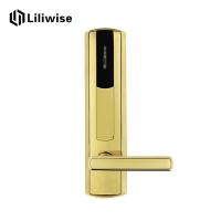 China Golden Hotel Room Door Lock 285mm x 70mm with LED Light, RFID Card Access & 10,000 Operation Battery Life for sale