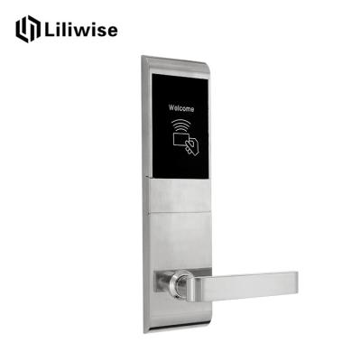 China Smart Hotel Aluminium Door Lock 300mm 75mm 200 Card Capacity RFID for sale