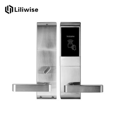 China RFID Wood Door Lock System Smart Key Card Hotel Door Lock 300mm 6V for sale