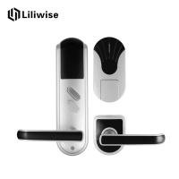 China Silver Intelligent RFID Hotel Door Lock System 280x80mm with 200 Card Capacity and 6V Battery Power for sale