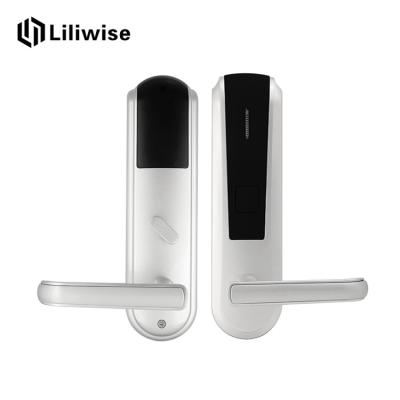China Zinc Alloy Keyless Card Hotel Door Lock 340mm x 78mm Size with 6V Working Voltage and 10,000 Cycle Battery Life for sale