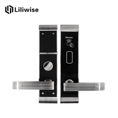China Zinc Alloy RFID Hotel Door Lock with IC Card and Mechanical Key 310x72mm for sale