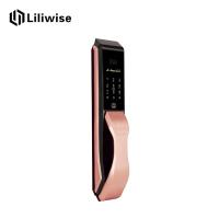 China Biometric Automatic Door Lock with Semiconductor Fingerprint Sensor - 410mm Size, 10,000 Operations Battery Life for sale
