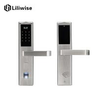 China SJ6085-2 Smart Door Lock with Fingerprint & Keypad - 304 Stainless Steel, 351mm×78mm Size, 10,000 Operation Battery Life for sale