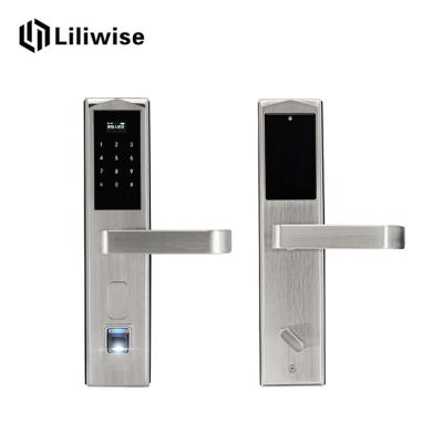 China SJ6085-2 Smart Door Lock with Fingerprint & Keypad - 304 Stainless Steel, 351mm×78mm Size, 10,000 Operation Battery Life for sale