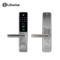 China OLED Display Fingerprint Smart Door Lock with 4 Unlock Methods, 350mm×78mm Size, 6V Battery Powered for sale