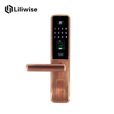 China OLED Display Fingerprint Touch Screen Digital Door Lock 350mm x 78mm with 4 AA Batteries and MF1 Card Support for sale